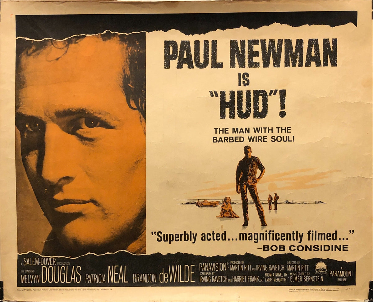 Hud, 1963 display sheet(linen-backed + framed) – Movie Art Sales Gallery