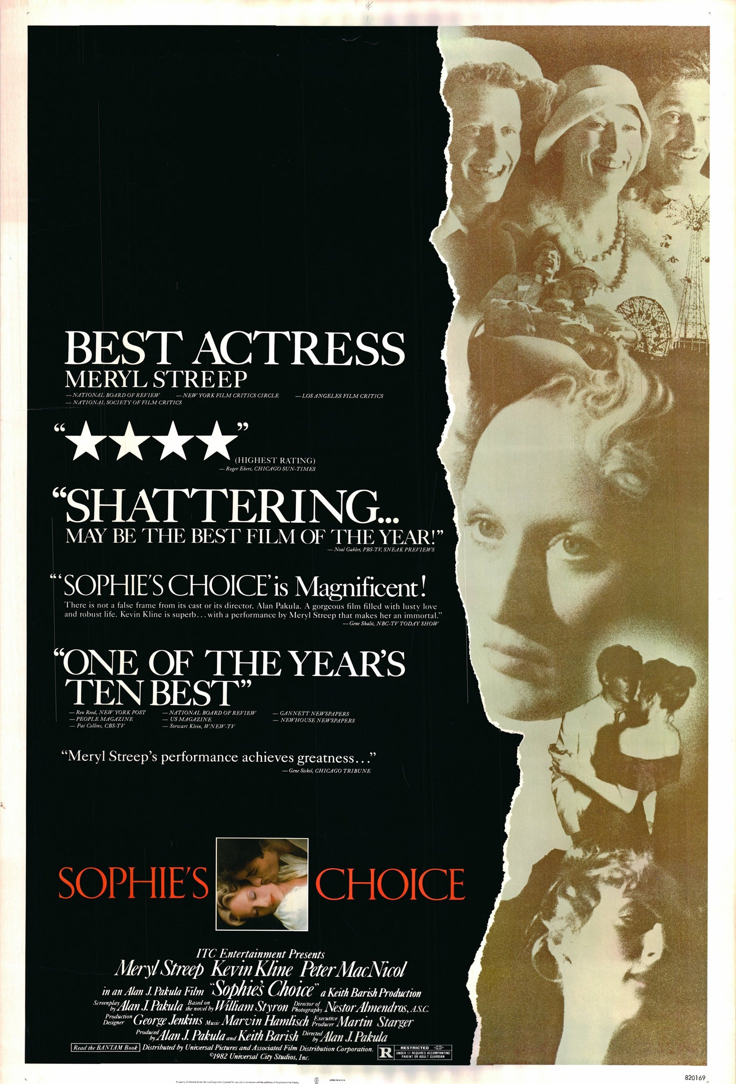 sophie's choice 1982 one sheet poster rolled cardstock – Movie Art ...